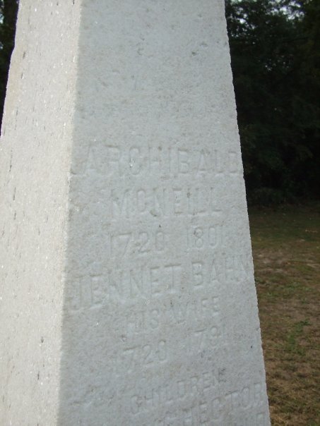 MCNEILL FAMILY TREE - Full detail of monument with children's names below: One Eye Hector, Neil ...